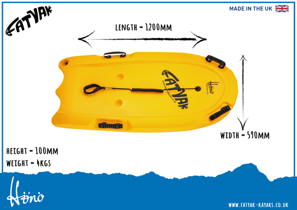 'HÖNÖ' Bodyboard Yellow 🟡 – Fatyak Kayaks